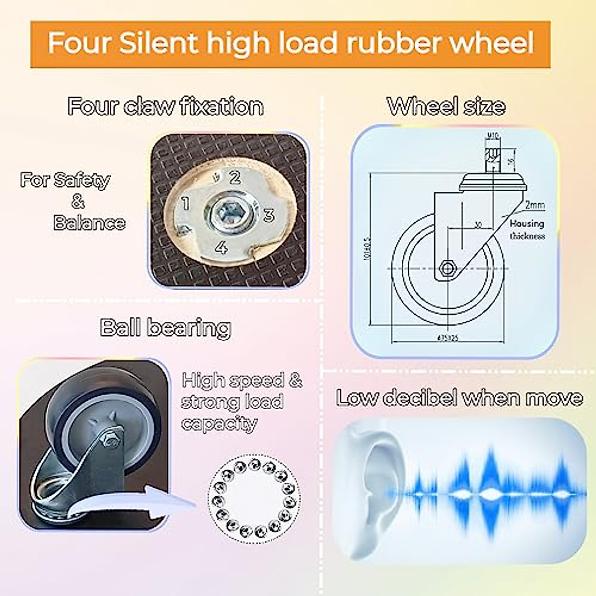 15-Inch Round Wood Platform Dolly with TPR Silent 3" Wheel, 551-lb Load Capacity Heavy Duty Wood Furniture Dolly, Multifunctional Movers Carrier,Plant Dolly, Two Pack