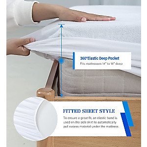 2 Pack Twin XL Mattress Protector,Mattress Cover Noiseless Waterproof Soft Breathable Cotton Terry for Pets Kids Adults 39" x 80" White