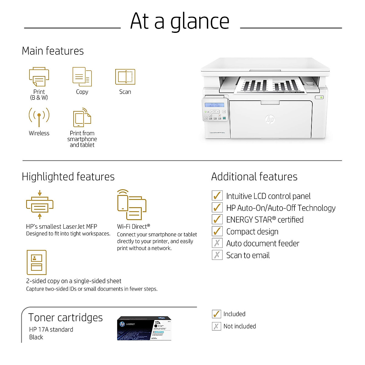 HP Laserjet Pro M130nw All-in-One Wireless Laser Printer, Amazon Dash Replenishment Ready (G3Q58A). Replaces HP M125nw Laser Printer (Renewed)