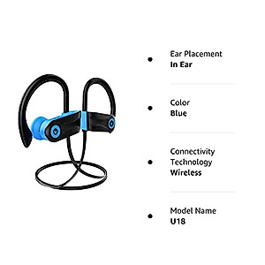 Otium Bluetooth Headphones, Wireless Sports Earbuds, Waterproof IPX7 w/Mic, HD Stereo in-Ear Earphones, Case, Fast Pairing, Gym Running Workout, 16 Hrs Battery Noise Cancelling Headsets