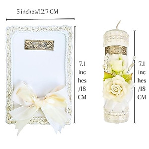 5 Pcs Ivory/Cream Baptism Candle Set for Boys and Girls - Velas para bautizo - Vela de bautizo para niño - Vela para bautizo de niña - Catholic Baptism Candle Set Girl - Baptism kit Baptism Bible