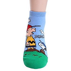 Birsppy evei The Peanuts Snoopy Cartoon Movie Series Women's Original Socks (snoopy09_5pairs)