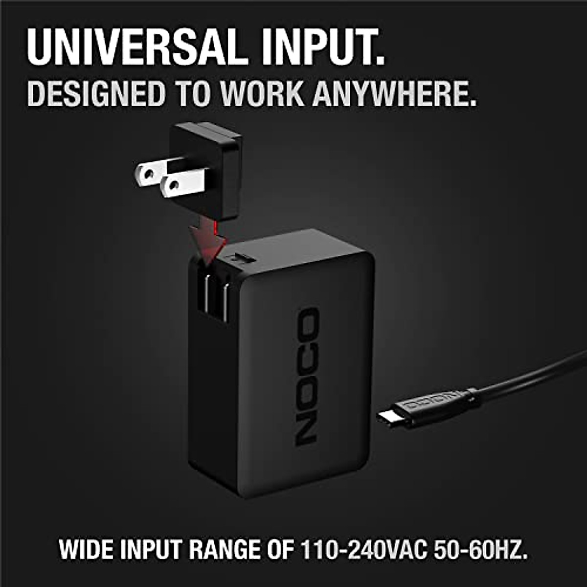 NOCO U65 65W USB-C Charger, Power Delivery (PD) Fast Charger, Portable Micro Wall Charger and International Travel Charger with Interchangeable Plugs for Apple, Google, Samsung, Microsoft and More