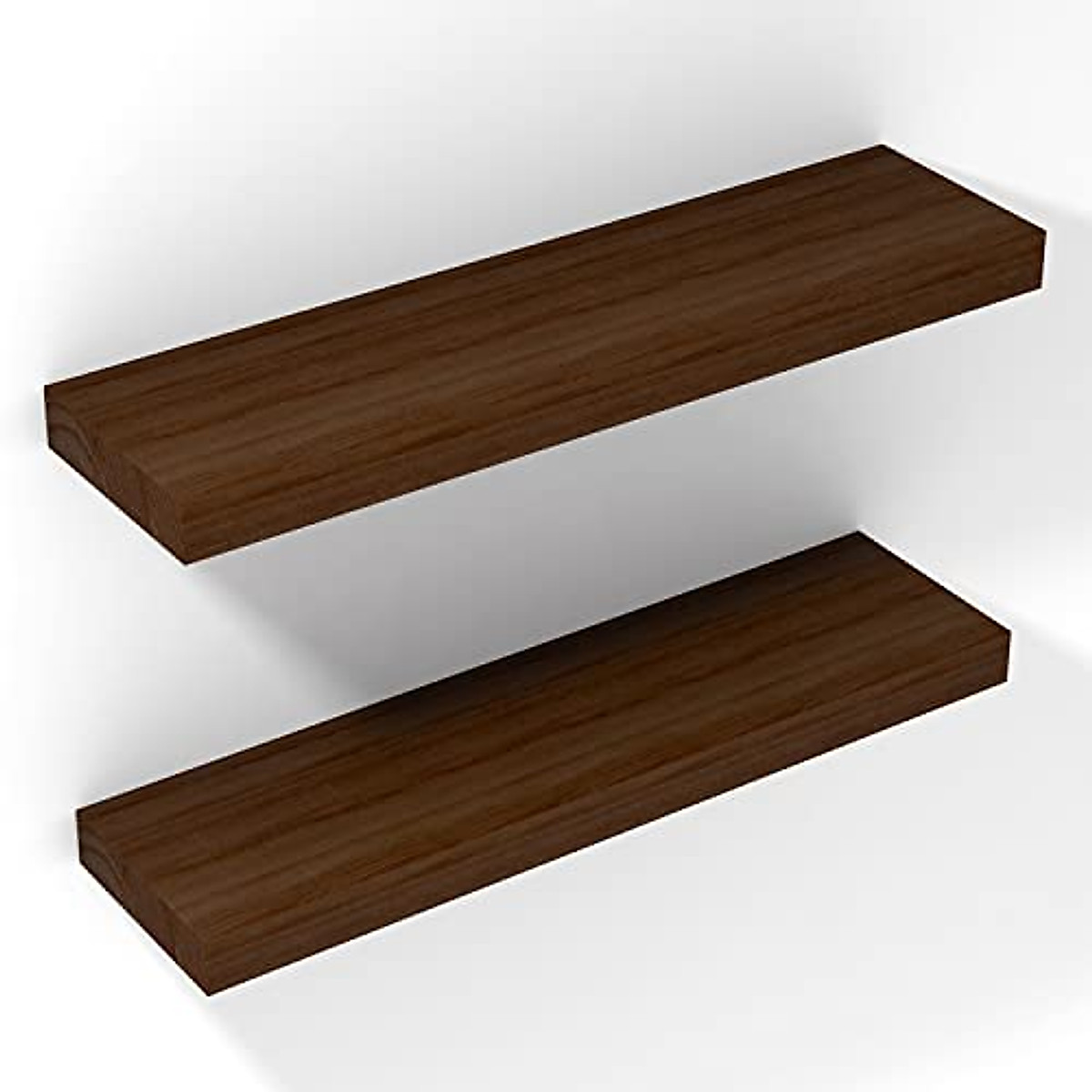 FALANZATH Floating Shelves Wall Mounted, Rustic Wood Shelves Set of 2, 30 Inch Wall Shelves for Bathroom, Bedroom, Kitchen, Shelves for Wall Decor (Dark Walnut)
