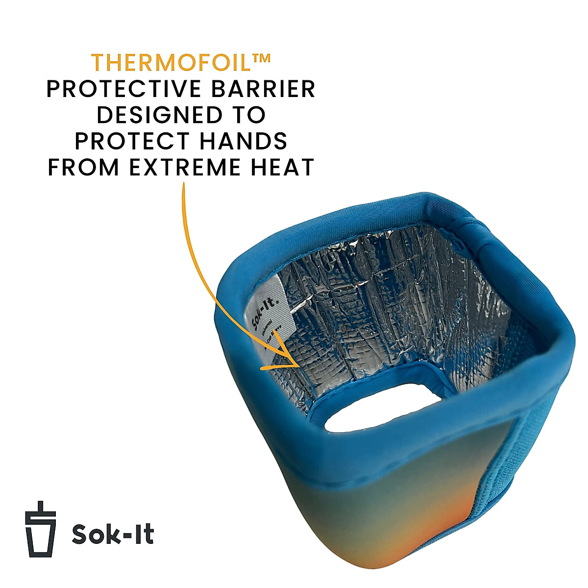 Sok It Hot Sok Coffee & Tea Reusable Insulated Neoprene Cup Sleeve (Picnic Basket)