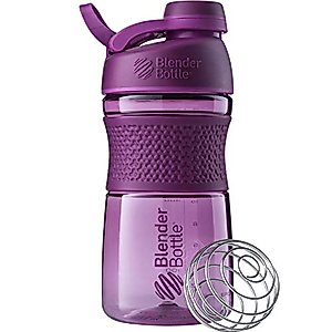 BlenderBottle SportMixer Shaker Bottle Perfect for Protein Shakes and Pre Workout, 20-Ounce, Plum
