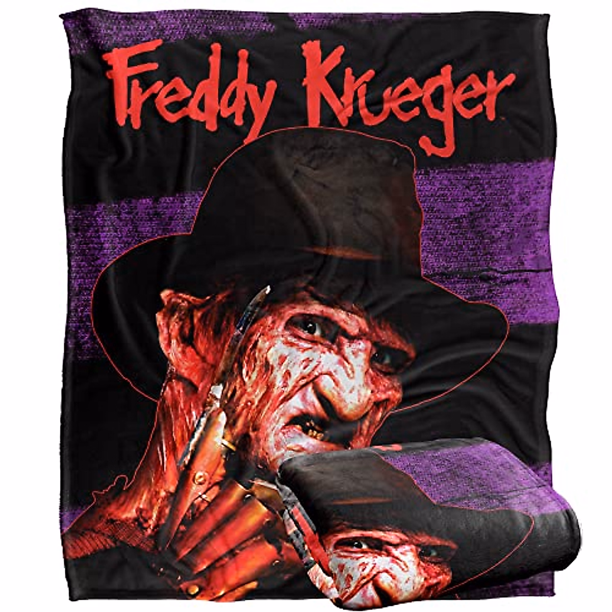 A Nightmare on Elm Street Blanket, 50"x60", Freddy Face, Silky Touch Super Soft Throw Blanket