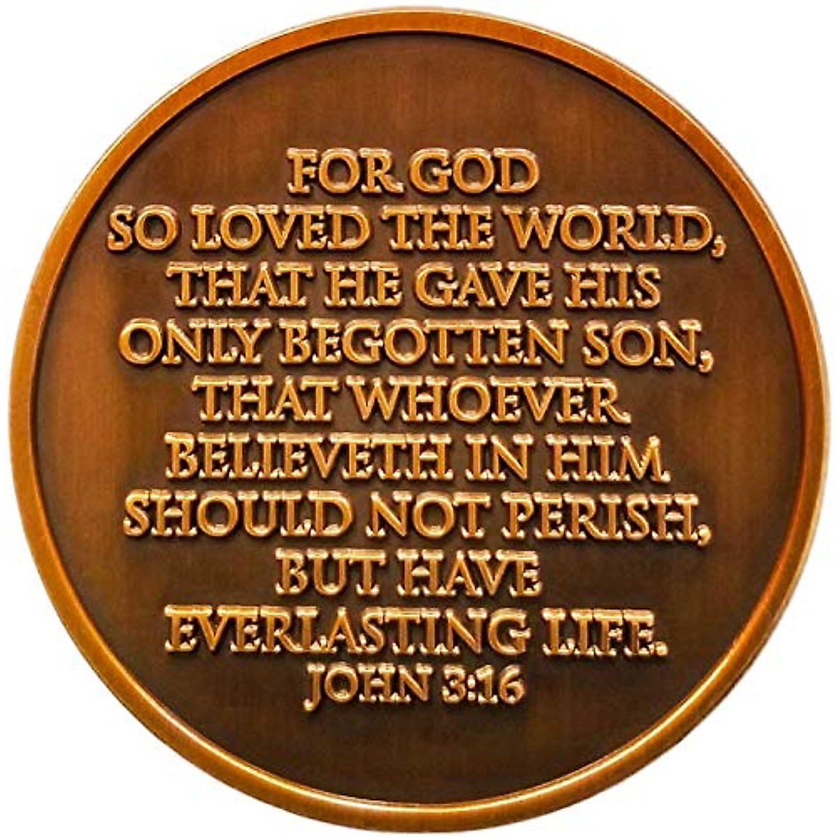 John 3:16 Coin, for God so Loved The World Bible Verse Challenge Coin, Memory Verse Pass Along Handout for Bible Study and Sunday School, Cross Coin Pocket Token, Religious Gift