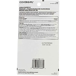 CoverGirl Aquasmooth SPF 20 Compact Foundation, 730 Classic Beige, 0.4 Ounce