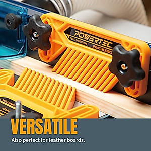 POWERTEC 71070 T Track Knob Kit w/ 5 Star Knob, 1/4-20 Threaded Bolts and Washers, 12 Piece Set, T Track Bolts, T Track Accessories for Woodworking Jigs and Fixtures