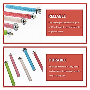 Ipetboom Bird Toys Parrot Toys Wood Bird Perch Stand 10pcs Parrot Grape Stick Standing Climbing Branch Rod Bird Cage Grinding Toy for Cockatiels Parakeet Random Color Bird Toys Parrot Toys