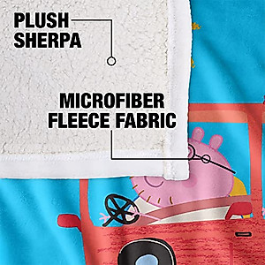 Peppa Pig Blanket, 50"x60" Road Trip with The Family Silky Touch Sherpa Back Super Soft Throw Blanket