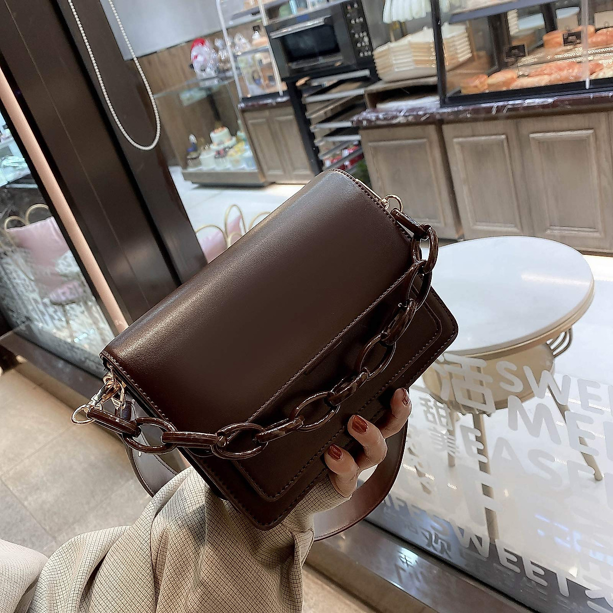 ZOCILOR Fashion Purses and Handbags for Womens PU Leather Shoulder Messenger Bags (Coffee)