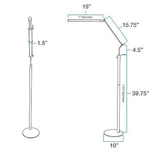 Cocoweb High Powered, dimmable, LED Floor Lamp - Fled-GPS (Antique Brass)