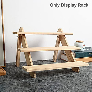 EKDJKK 3 Tier Wooden Cupcake Stand, Earring Display Stands for Selling, Desktop Ladder Plant Stand, Rustic Retail Display Riser Jewelry Holder Stand for Cupcakes, Desserts, Brooch, Bracelet, Tabletop