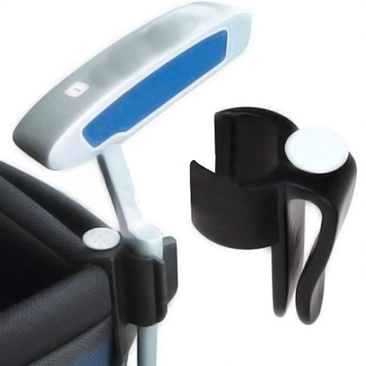 VORCOOL Sport Golf Club Bag Clips On Putter Clamp Holder Organizer Value 2 Pack Durable Plastic Black Putting Clip with Ball Marker for Men Women Golfer