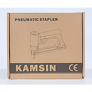 KAMSIN K7116 22 Gauge Pneumatic Upholstery Staple Gun 3/8-Inch Crown 71 Series Air Power Fine Wire Stapler 1/4-Inch to 5/8-Inch Leg Length Upholstery Stapler Furniture Stapler for Fabric, Upholstering
