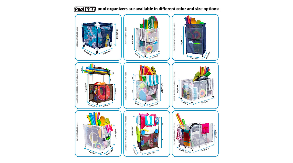 Pool Bins Storage Organizer for Noodles & Toys
