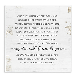 Stupell Industries When My Children are Grown Text Homely Word Design Wall Art, 12x12, Off- White