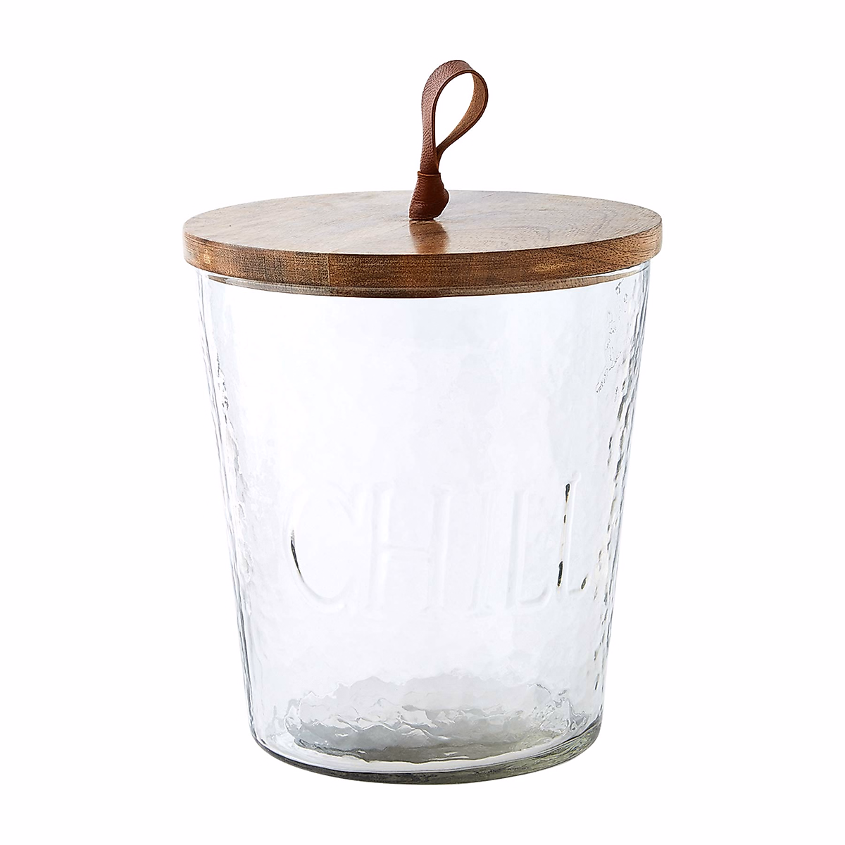 Mud Pie Textured Glass ICE Bucket, 8 1/2" x 7 1/2" dia, Clear