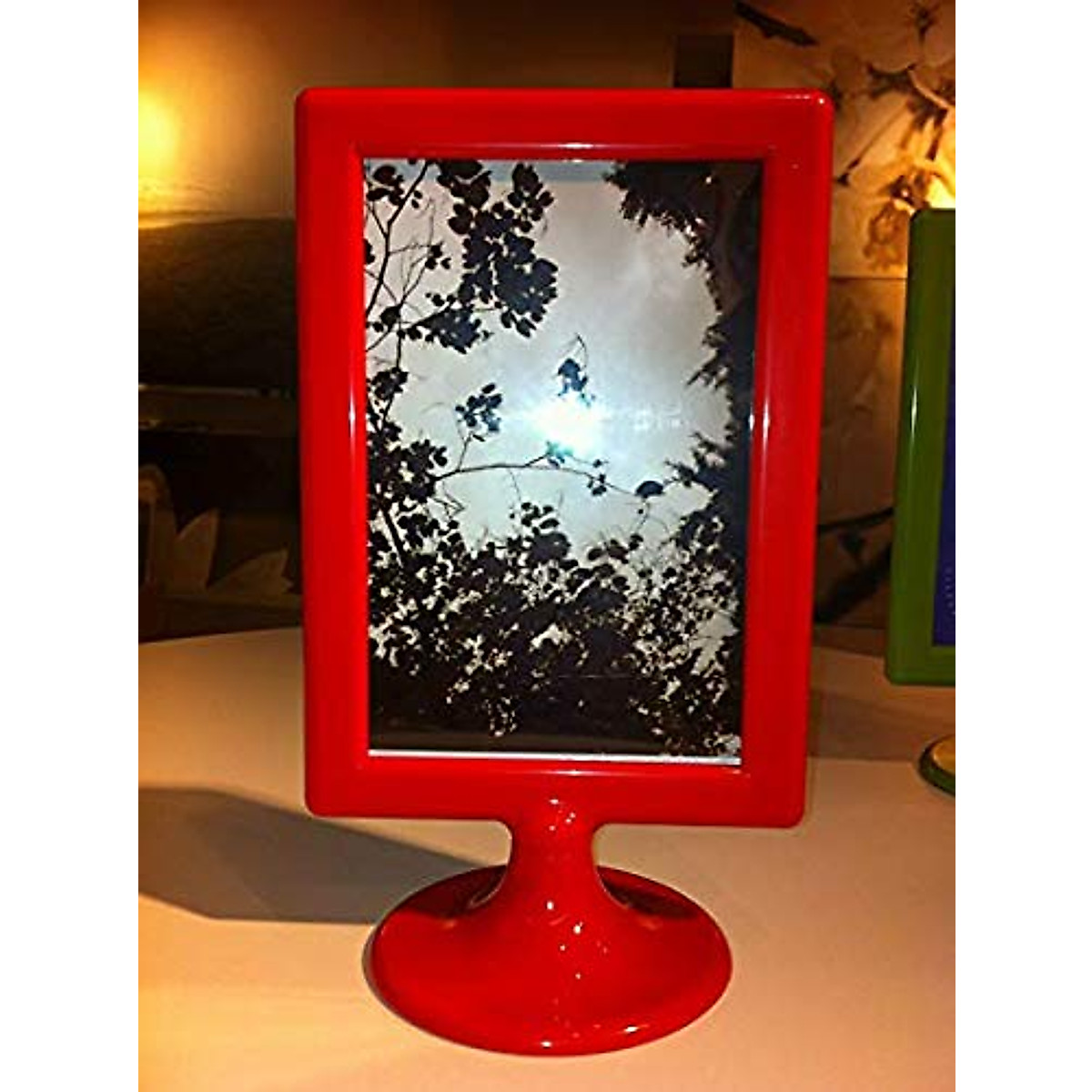 Standing Frame Color Photo Frames 4 X 6 Each Frame Holds 2 Pictures Wedding, School, Party Table Number (Red)