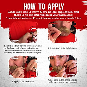 Firehouse Moustache Wax WACKY TACKY - Strong Heavy-Duty Dark Mustache & Beard Wax, Naturally Scented & Colored, All-Weather Mustache Wax (1 Ounce Tin); HANDMADE in Small Batches by John the Fireman