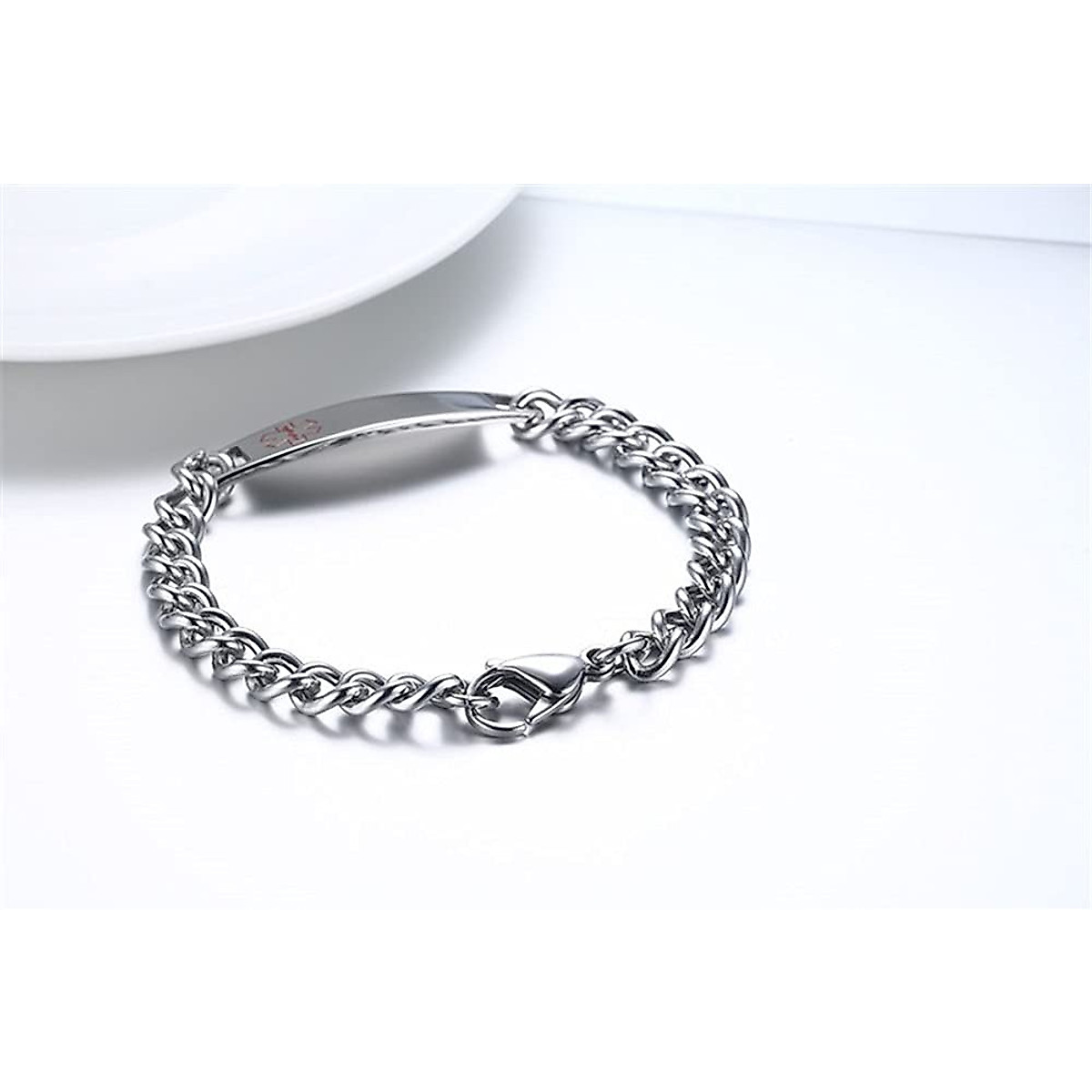 ZKXXJ Medical Bracelets for Men Women Addisons Stainless Steel Adjustable Link Chain ID Identification Cuff Bracelet Health Medic Alert Awareness Jewelry for Adults Teens