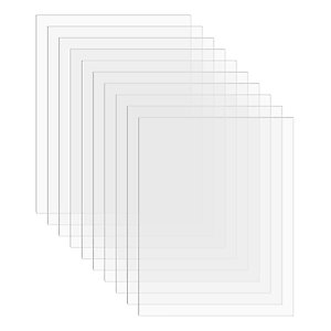 SimbaLux Acrylic Sheet Clear Plexiglass 5” x 7” 0.04” Thick (1mm) Pack of 10 Transparent Plastic Plexi Glass Board with Protective Paper for Photo Frame Replacement, DIY Display Projects, Craft