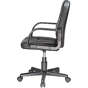 Comfort Products Mid-Back Leather Office Chair, Black