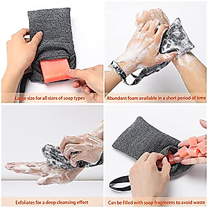 6 Pack Soap Saver Bags and Pads Set, Soap Pocket Exfoliating Soap Saver Pouch for Large Bar Soap or Leftover Bits, Body Scrubber Sponge for Men and Women for Bathing and Showering (6 Pack)