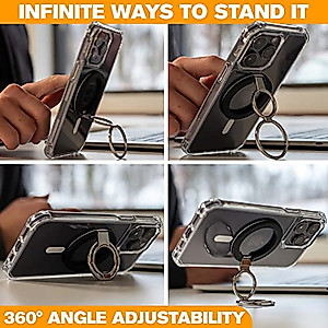 Scooch Cell Phone Stand and Phone Grip [MagRing] Compatible with MagSafe, Full Tilt Kickstand, Two-Way Grip, Works with Any Phone or Case [Fully Adjustable] 2-Pound Hold Magnet, Phone Stand for Desk