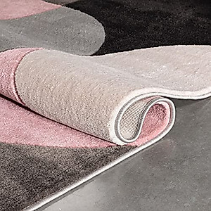 Well Woven Good Vibes Helena Blush Pink Modern Geometric Shapes 7 ft 10 in x 10 ft 6 in Texture Area Rug
