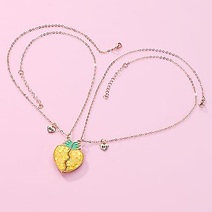 DOYYCA Best Friend Necklace Gifts Friendship Necklace Matching Magnetic BFF Necklace for 2 Girls Friendship Gifts (Pineapple)