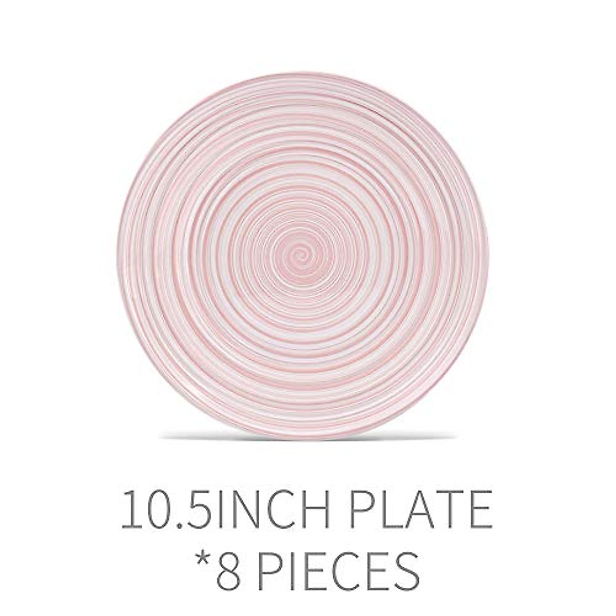 Joviton Home 24PCS Heavenly Pink Swirl Melamine Dinnerware Sets for 8,Outdoor Plates and Bowls Sets (Heavenly Pink)