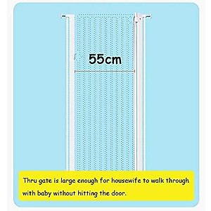 Pet Safety Gate Extra Tall 120cm Pet Gate For Dogs and Cats, Baby Safety Gate for Doorways/Stairs/Hallways, White Metal Encrypted Barrier Indoor Safety Gates for Children & Pets, Fits 66-130cm Wide Pe