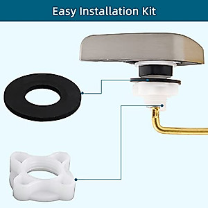 Hygie Rinse Metal Front Mount Toilet Handle Replacement Kit Compatible with Kohler Toilet Tank Parts, Toilet Flush Lever Handle with Flapper Chains, Brushed Nickel