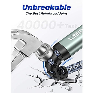 LISEN iPhone Charger Cable (10ft / 3m) USB A to Lightning Cable 10 Feet, Durable Nylon Braided Fast Charging Cord Compatible with iPhone 11/Pro/X/Xs Max/XR/8 Plus /7 Plus/6/ iPad