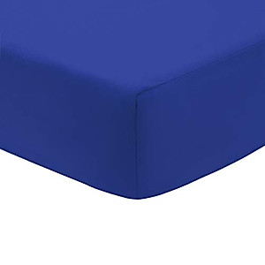 American Baby Company 100% Natural Cotton Percale Fitted Crib Sheet for Standard Crib and Toddler Mattresses, Royal, Soft Breathable, for Boys