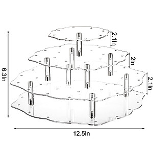 WUWEOT 2 Pack Cake Pop Display Stand, 72 Hole Lollipop Sticks Holder, 4 Tier Acrylic Clear Candy Shelf for Weddings, Baby Showers, Birthday Parties, Anniversaries, Halloween, Christmas, Candy