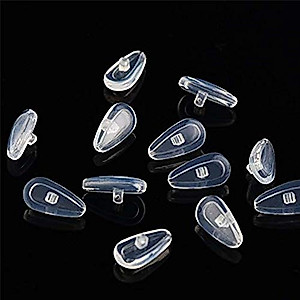 Eyeglass Nose Pads Screw-in Eyeglass Repair Kit Anti-Slip Soft Silicone Air Chamber 15mm 6Pairs Air Bag Glass Nose Pieces with Screws and Screwdriver for Glasses Sunglasses