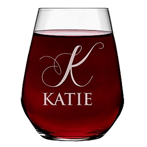 Custom Personalized 15oz Stemless Wine Glass - Customized With Any Name