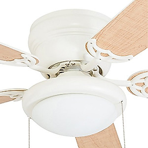 Portage Bay 50254 Hugger 52" White West Hill Ceiling Fan with Bowl Light Kit