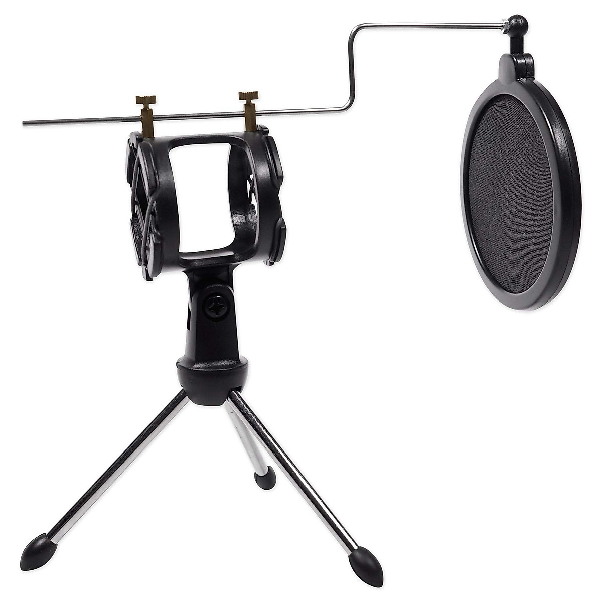 Rockville RTMS21 Desktop Tripod Microphone Stand with Pop Filter + Shock Mount