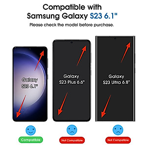 amFilm Auto-Alignment OneTouch for Samsung Galaxy S23 6.1" Screen Protector + Camera Lens Protector, Tempered Glass, 30 Seconds Installation, Bubble Free, Case Friendly, Anti-Scratch [2+2 Pack]