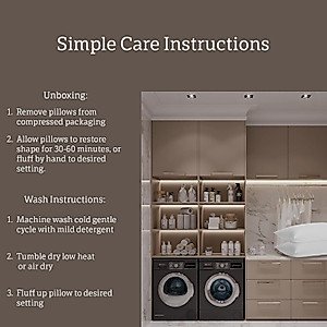 Digital Decor Set of Two 100% Cotton Hotel Down-Alternative Made in USA Pillows - Three Comfort Levels! (Silver, Standard)