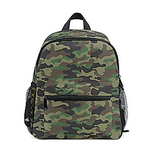 AUUXVA Kids Backpack Military Camo Camouflage School Bag Kindergarten Toddler Preschool Backpack for Boy Girls Children