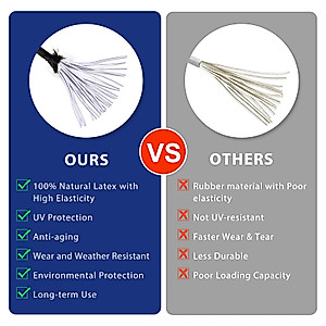 Ball Bungee Cords 6 Inch Bungee Cord with Balls, 50 PCS Heavy Duty Bungie Cord Balls Canopy Tarp Tie Down Bungee Balls for Camping, Shelter,Cargo,Tent Poles UV Resistant