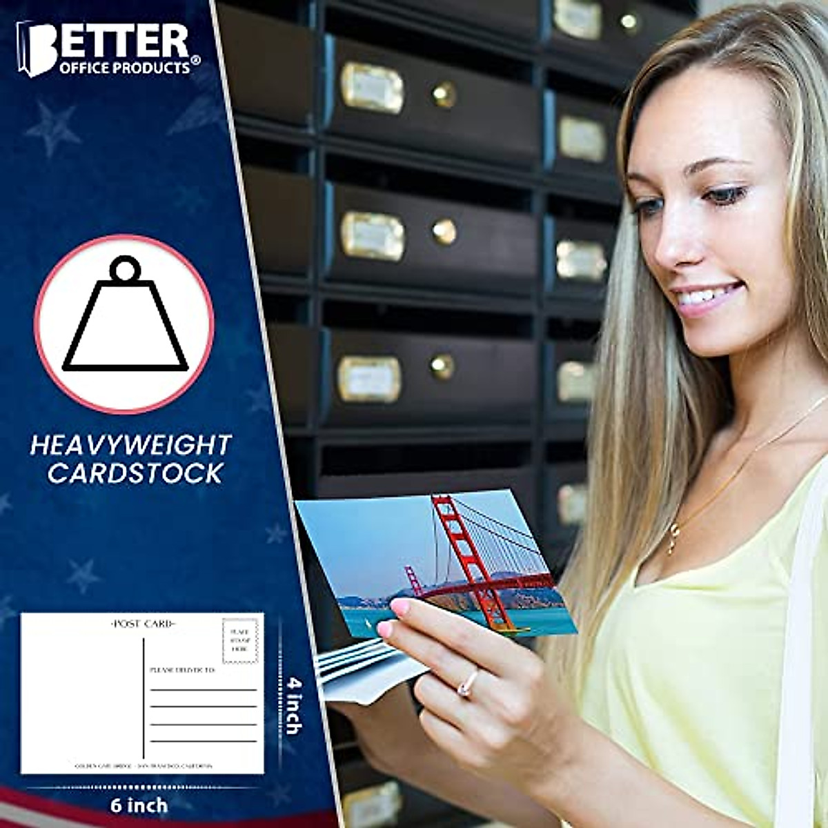 Better Office Products 50 Pack Travel Postcards, Famous US Landmarks and Historical Sites, High Gloss Photo Post Cards, 4 x 6 inch, 25 Amazing Photos of National Landmarks