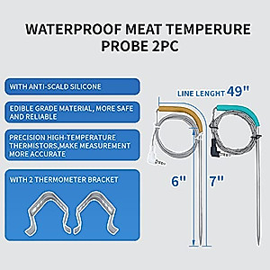 MAHUIBIN Replacement for Traeger Digital Pro Controller, Compatible with Traeger Wood Pellet Grills, with Waterproof Meat Temperure Probe 2pc and 7" RTD Temperature Sensor…
