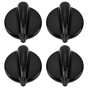 4 Pcs WB03T10236 Burner Control Knob, Gas Range Knobs Black for GE Range/Stove/Cooktop
